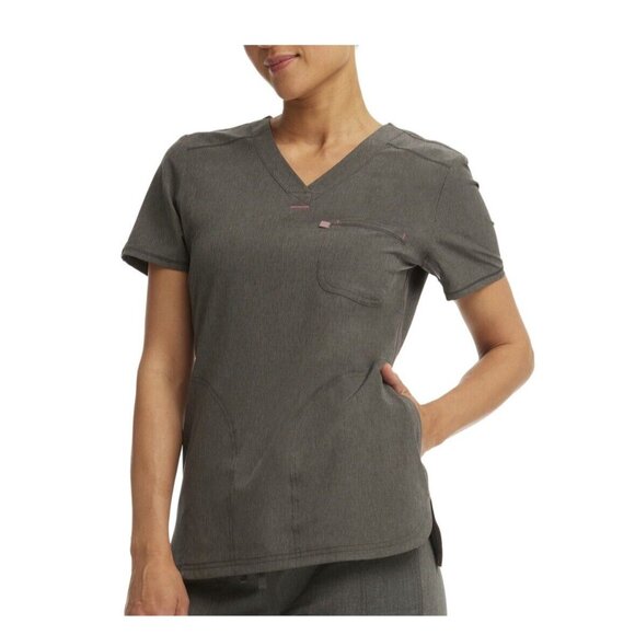 Scrubstar | Tops | Womens Xl Dark Gray Scrub Top Scrubstar Hearhered ...